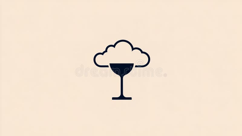 A Minimalist Bar Logo with Cloud Elements Stock Illustration ...