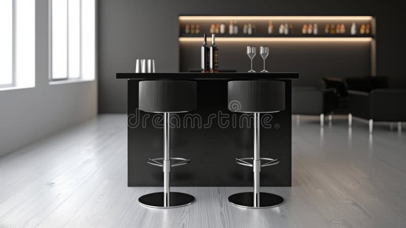 Minimalist Bar Table for Chic Interiors Stock Illustration ...
