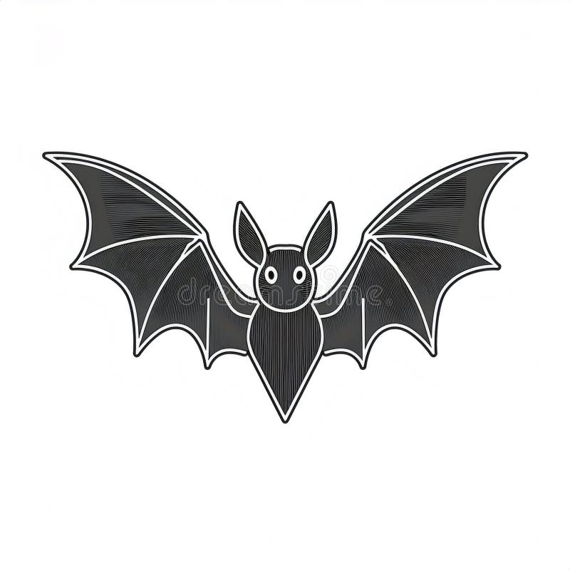 Minimalist Bat Illustration Featuring Bold Lines and Geometric Shapes ...