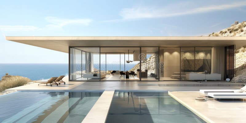 A Minimalist Beachfront Retreat with Sleek, Angular Architecture and ...