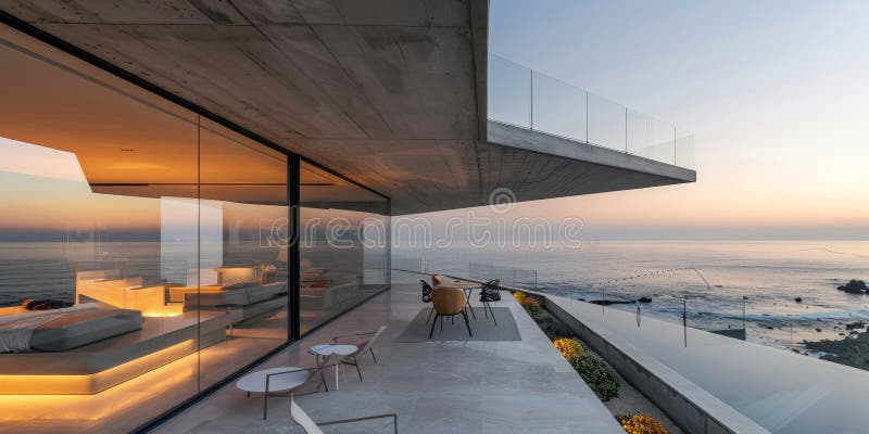 A Minimalist Beachfront Retreat with Sleek, Angular Architecture and ...