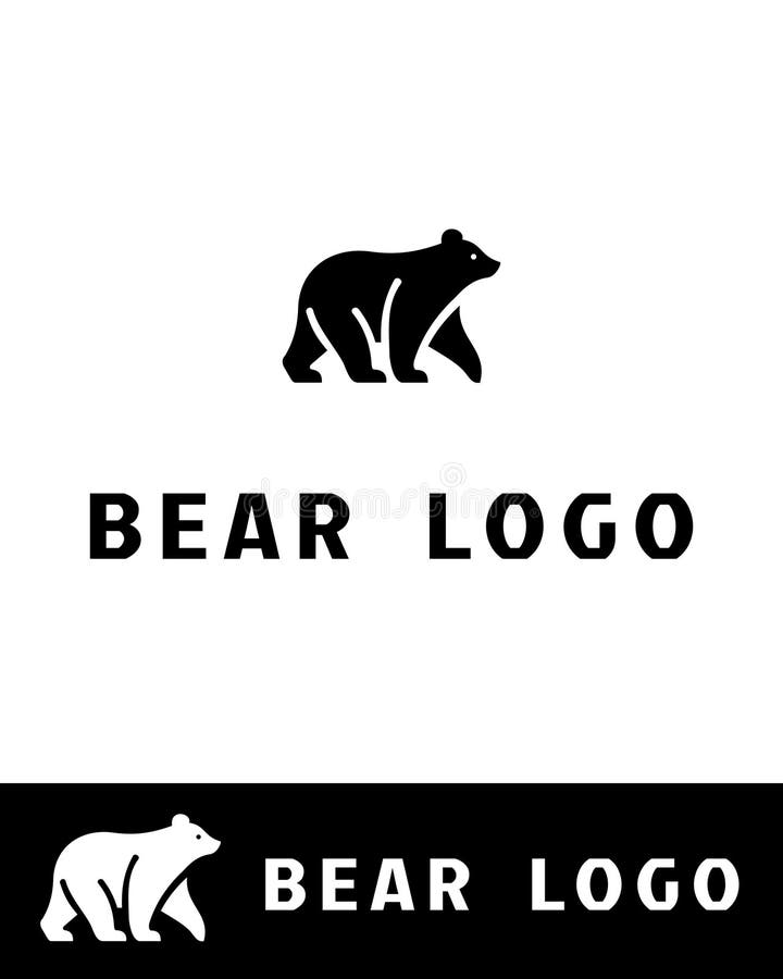 A Minimalist Bear Logo Design Featuring a Stylized Bear Silhouette ...