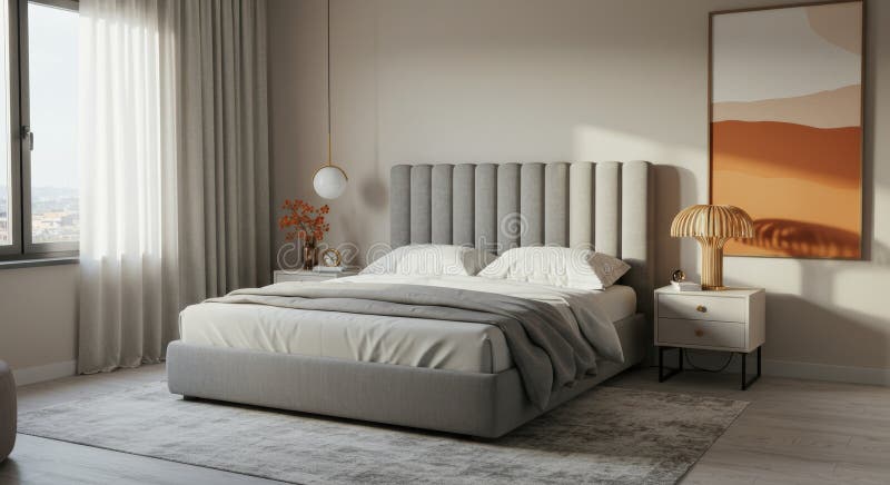Minimalist Bedroom Designs that Blend Elegance and Functionality Stock ...