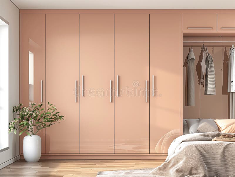 Minimalist Bedroom Interior with Spacious Built-in Wardrobe"a Clean ...