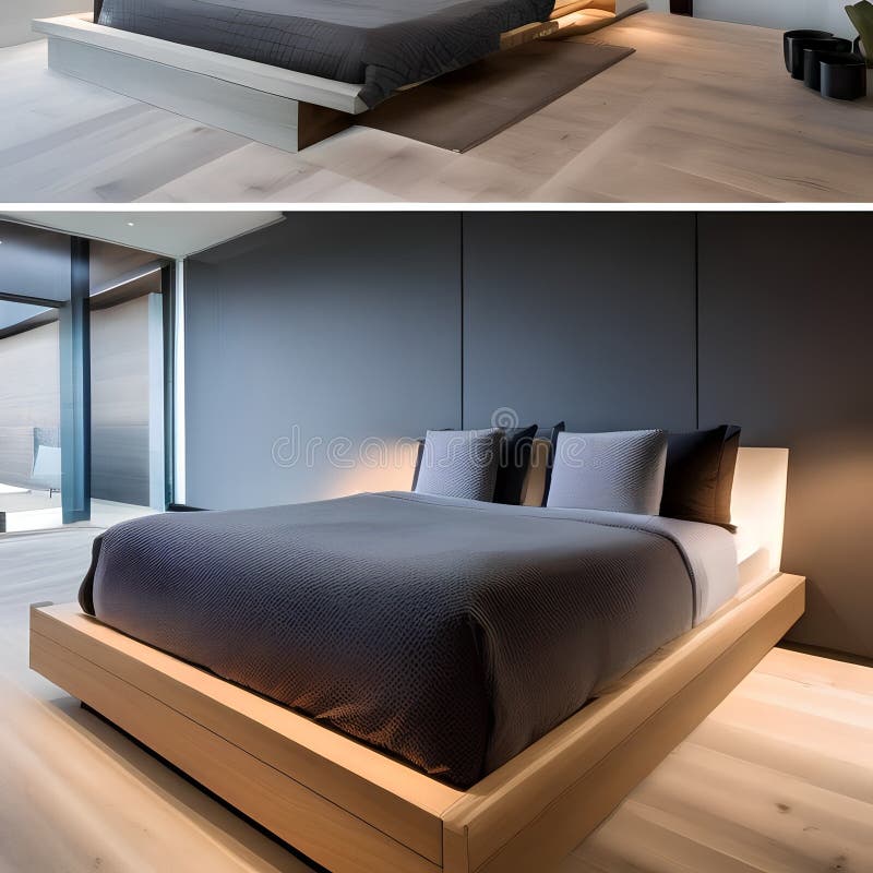 14 a Minimalist Bedroom with a Platform Bed, a Simple Color Palette ...