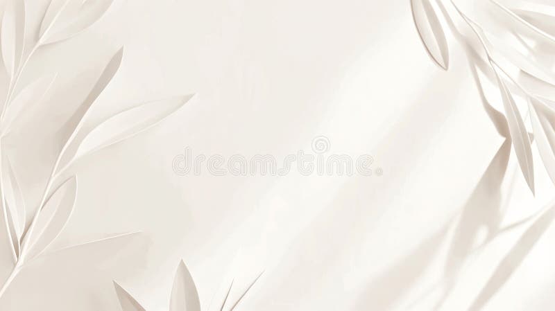 Minimalist Beige Abstract Background with Paper Cut Leaves Design Stock ...