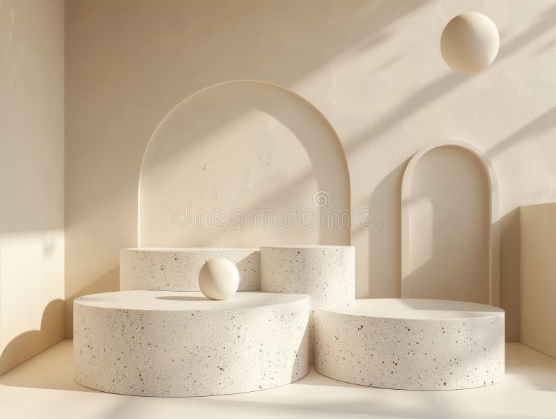 Minimalist Beige Aesthetic Product Display Platform Stock Illustration ...