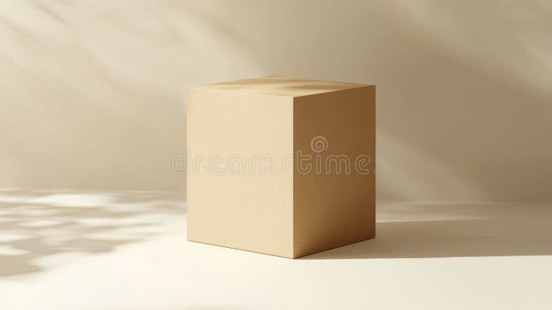 A Minimalist Beige Box on a Soft Background, Perfect for Packaging and ...