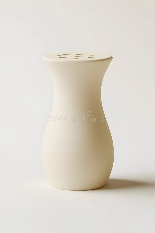 Minimalist Beige Ceramic Vase with Rounded Shape and Pinhole Design ...