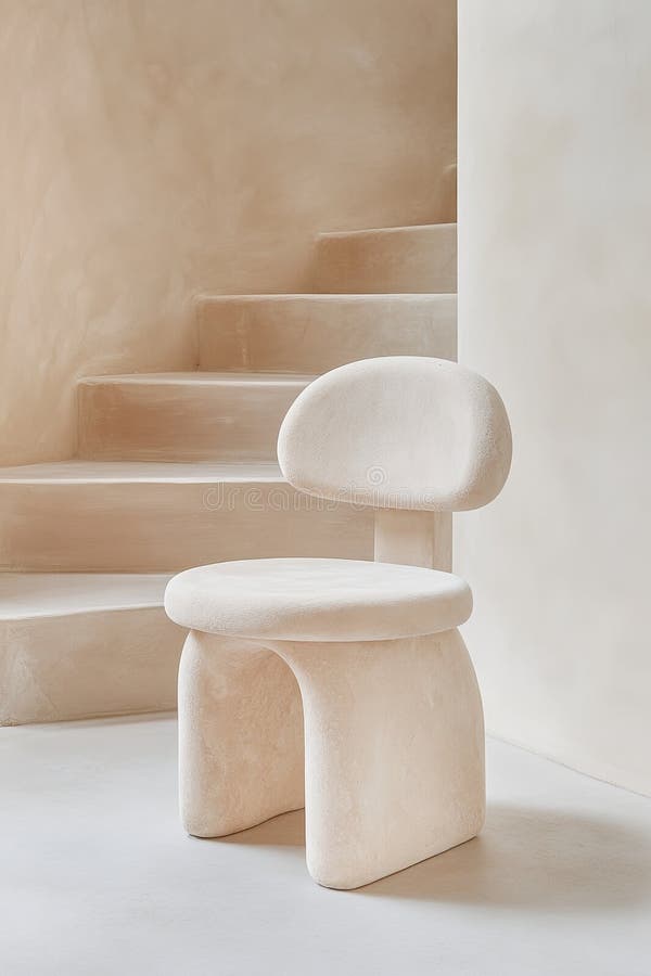 Minimalist Beige Chair in Modern Interior with Curved Design Stock ...