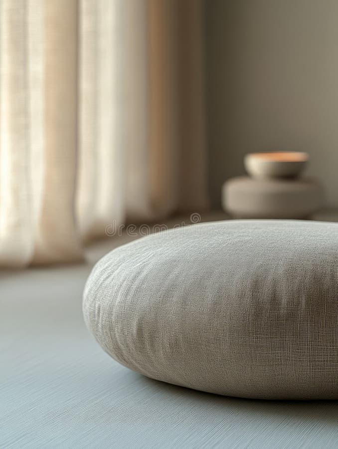 Minimalist Beige Cushion in Soft Light Setting, Cozy Decor Stock Image ...