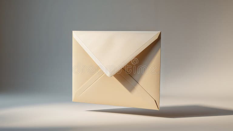 Minimalist Beige Envelope on Soft Background Stock Illustration ...