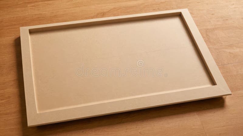 Minimalist Beige Frame on Wooden Surface, Showcasing Simplicity and ...