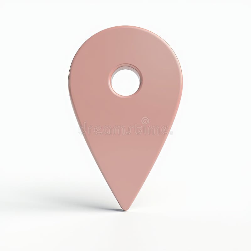 A Minimalist Beige Map Pin Icon on a Plain White Background. Stock ...