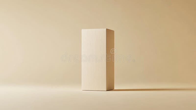 Minimalist Beige Rectangular Box Design on a Soft Beige Background ...