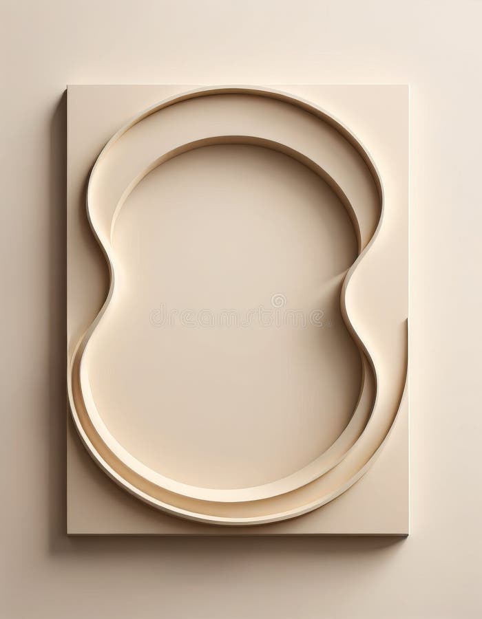 Minimalist Beige Relief Sculpture with Organic Shapes Stock Photo ...