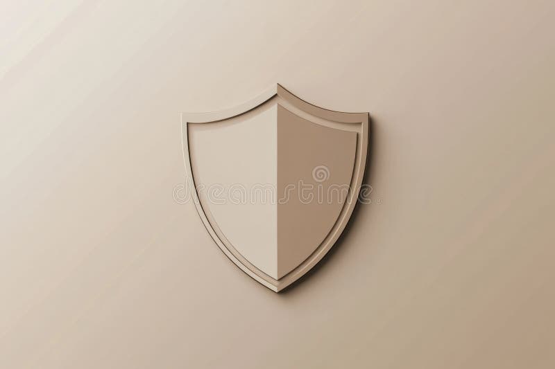 Minimalist Beige Shield Design Representing Protection and Security in ...