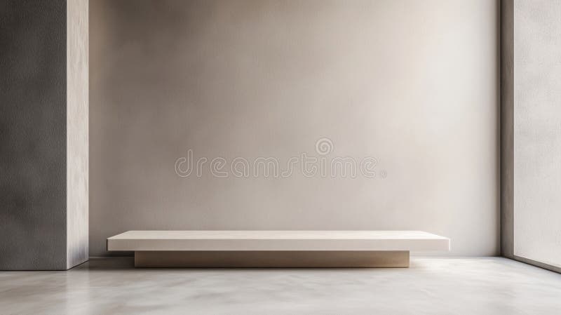 Minimalist Bench Against Textured Wall Stock Illustration ...