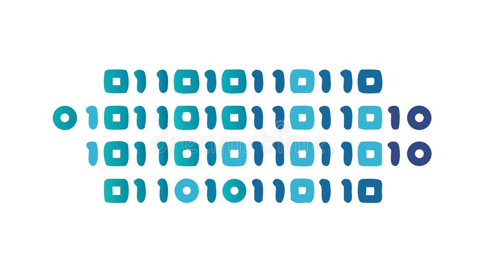 Minimalist Binary Code Pattern Vector Icon for Tech Data, Vector Design ...