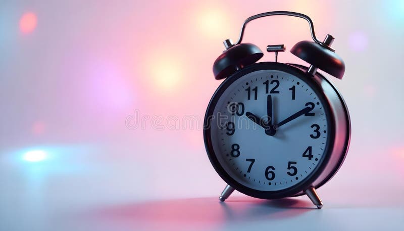 Minimalist Black Analog Clock with Clean Face and Sharp Edges on Bright ...