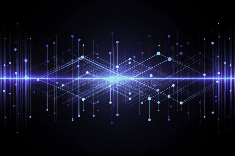 Minimalist Black Background with Blue Digital Line Edges Stock Photo ...