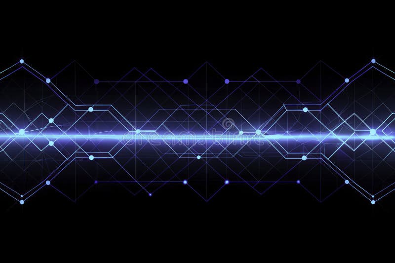 Minimalist Black Background with Blue Digital Line Edges Stock Photo ...