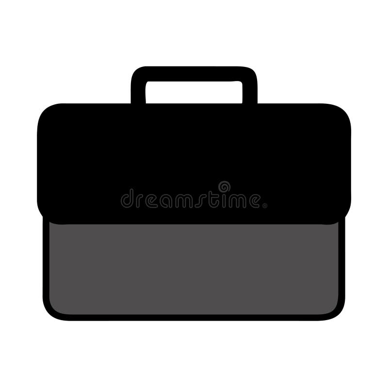 Minimalist Black Briefcase Vector for Business and Office Use Stock ...