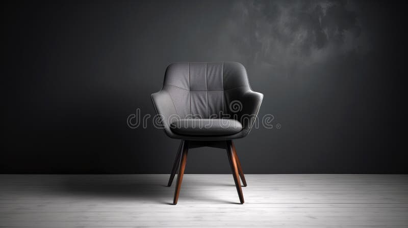 Minimalist Black Chair in Modern Interior with Dramatic Lighting Stock ...