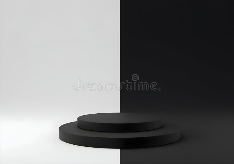 Minimalist Black Circle Display Against White and Black Background ...