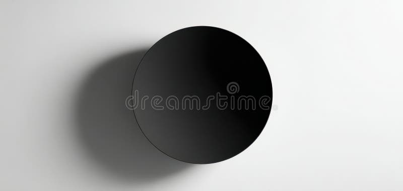 The Minimalist Black Circular Object on a White Surface AI Generated ...