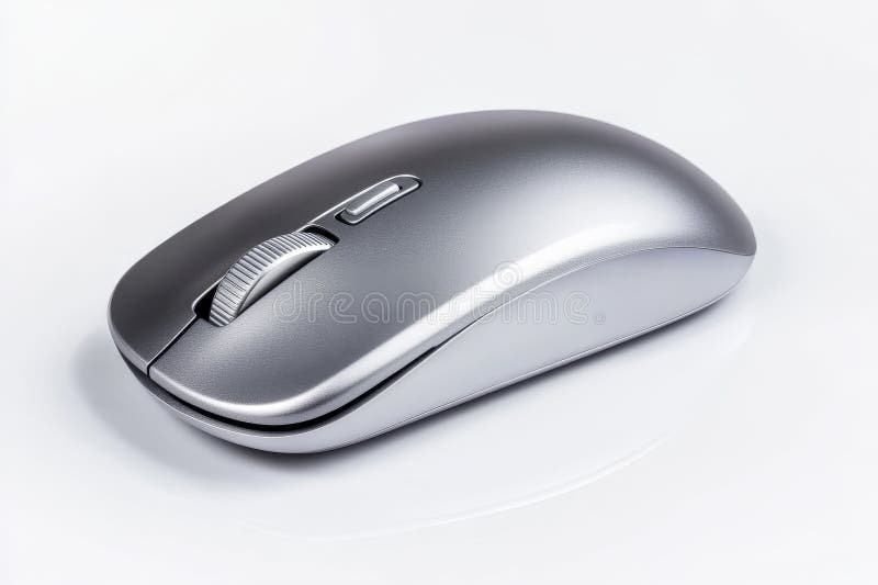 Minimalist Black Computer Mouse on a White Surface, Ideal for Modern ...