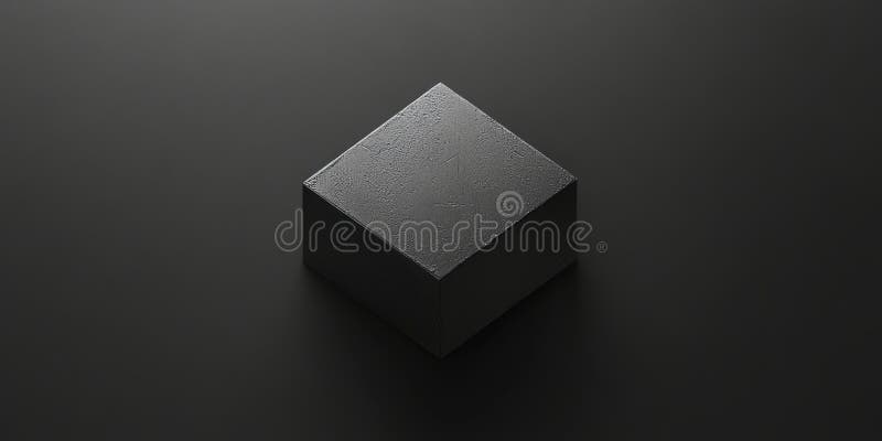 Minimalist Black Cube on Dark Background Stock Illustration ...
