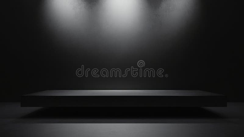 Minimalist Black Display Platform with Dramatic Lighting Effects Stock ...