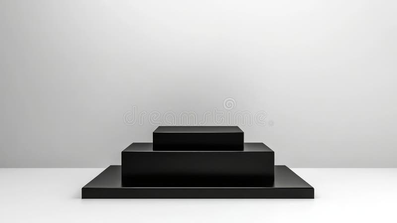 Minimalist Black Display Platform for Product Presentation a Set of ...