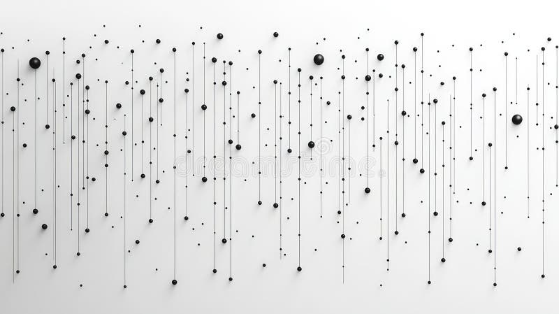 Minimalist Black Dot and Line Pattern on White Backdrop Stock ...