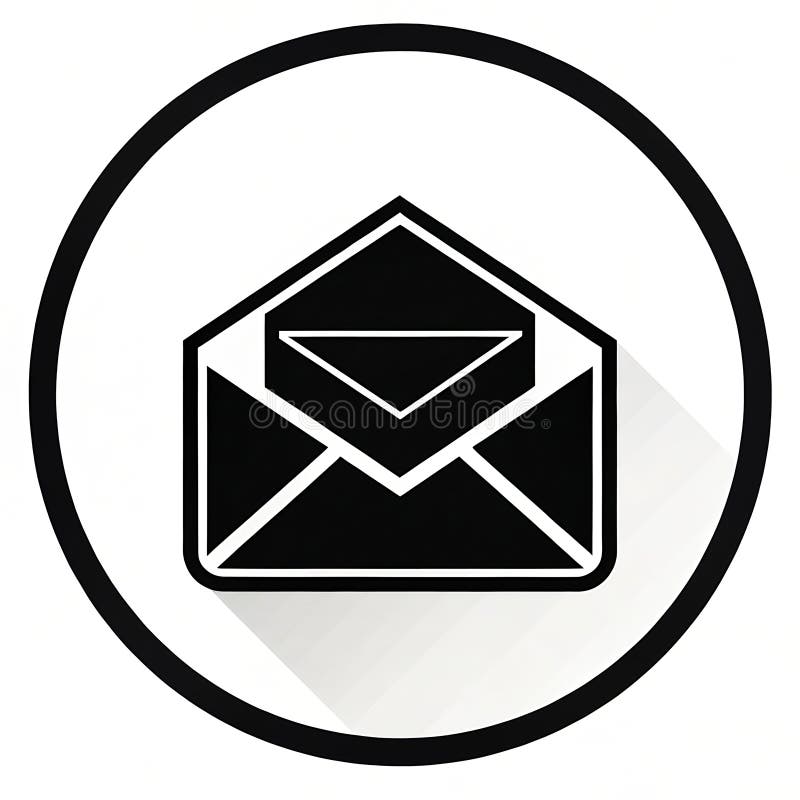 Minimalist Black Email Icon with Envelope Symbol Stock Illustration ...