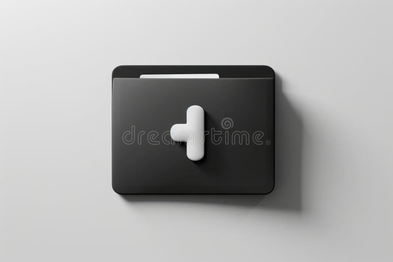 Minimalist Black Folder Icon with Plus Sign Digital Storage Symbol ...