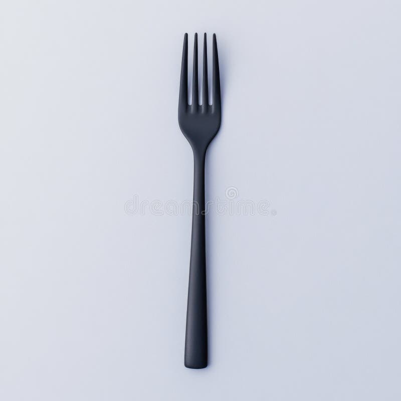 Minimalist Black Fork Isolated on a Clean White Background Isolated on ...