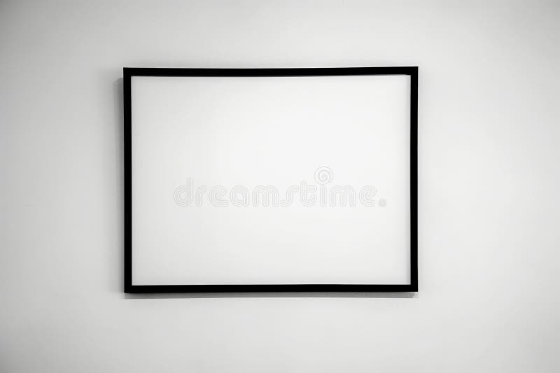 Minimalist Black Frame White Background Plain Wall Modern Interior ...
