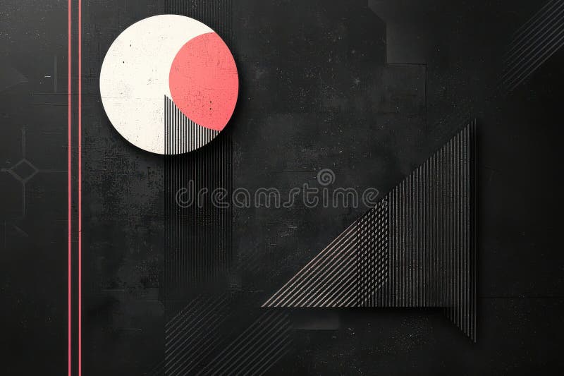 Minimalist Black Geometric Background with Abstract Shapes and Lines ...