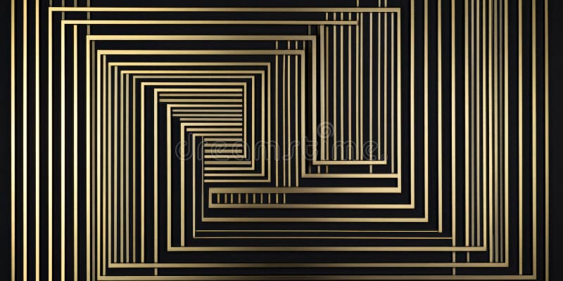 Minimalist Black and Gold Geometric Lines on a Deep Matte Black ...