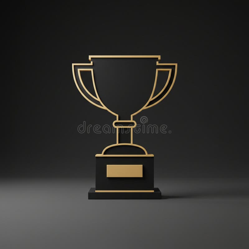 A Minimalist Black and Gold Trophy Design Features Clean, Sleek Lines ...