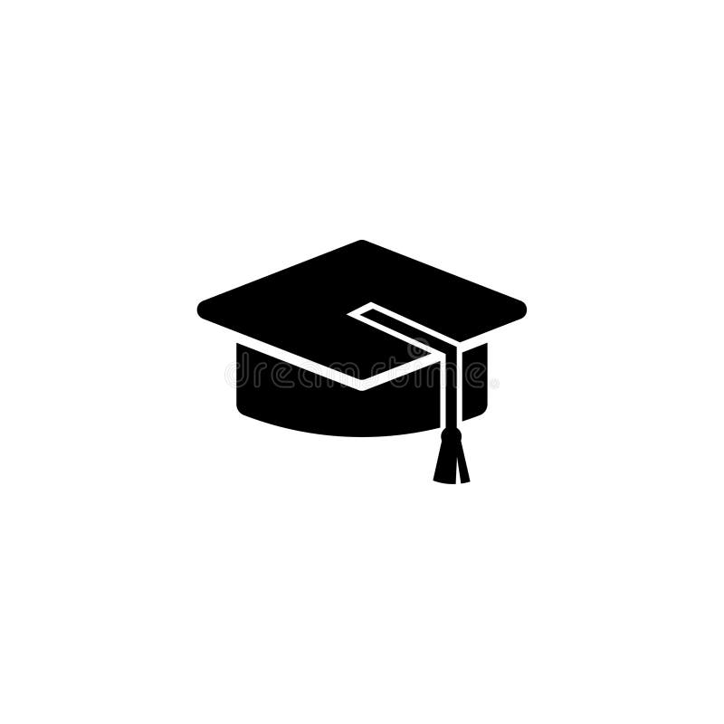 Minimalist Black Graduation Cap Icon, Symbolizing Academic Achievement ...