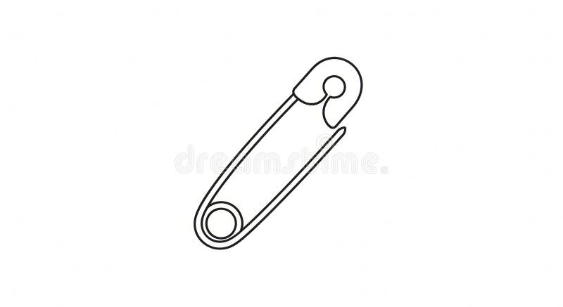 Simple Line Art Illustration of a Safety Pin Stock Illustration ...