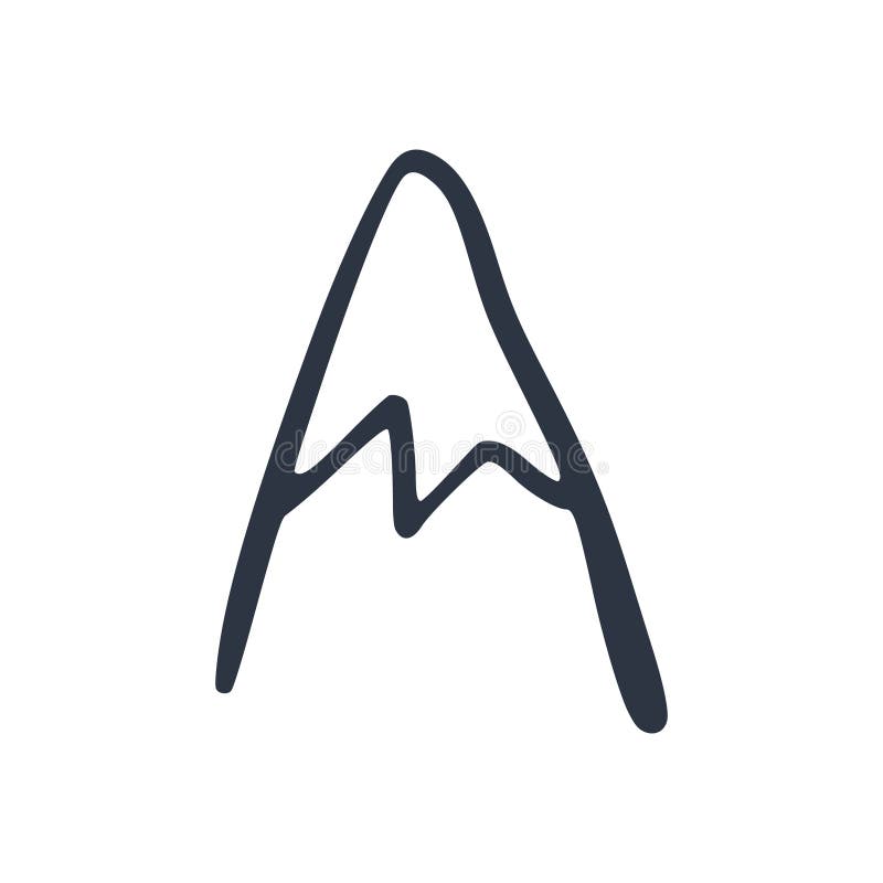 Minimalist Black Mountain Outline Drawing Stock Vector - Illustration ...