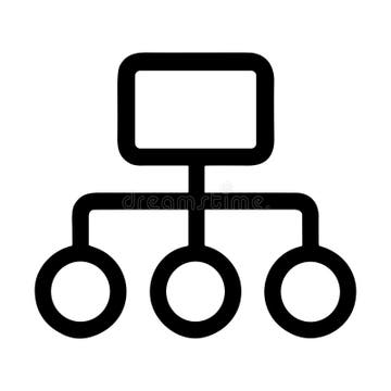 Simple Outline Flowchart Diagram Organization Hierarchy Chart Icon ...