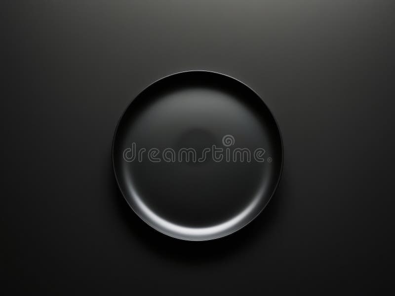 Minimalist Black Plate on a Dark Surface. a Study in Contrast and ...