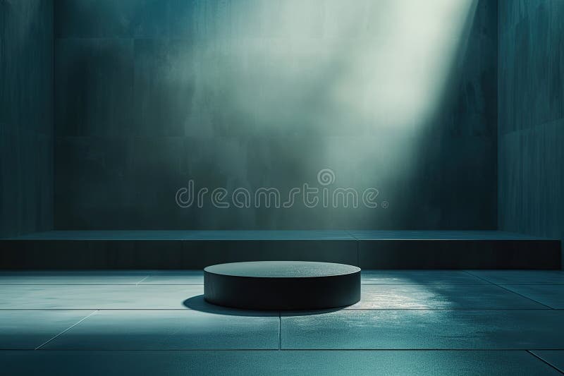 Minimalist Black Platform with Dramatic Lighting Stock Illustration ...
