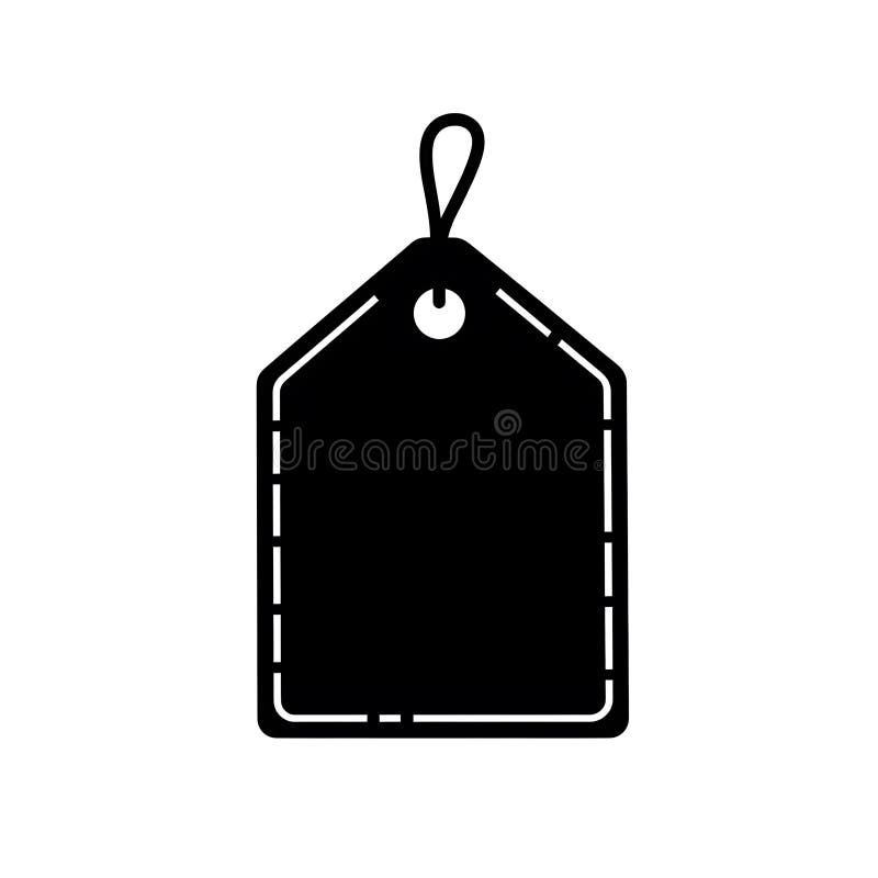 Minimalist Black Price Tag Icon with String White Background Stock ...