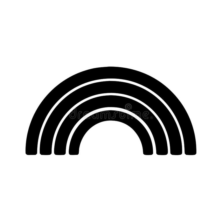 Minimalist Black Rainbow Vector Simple Arch Design for Graphic Projects ...